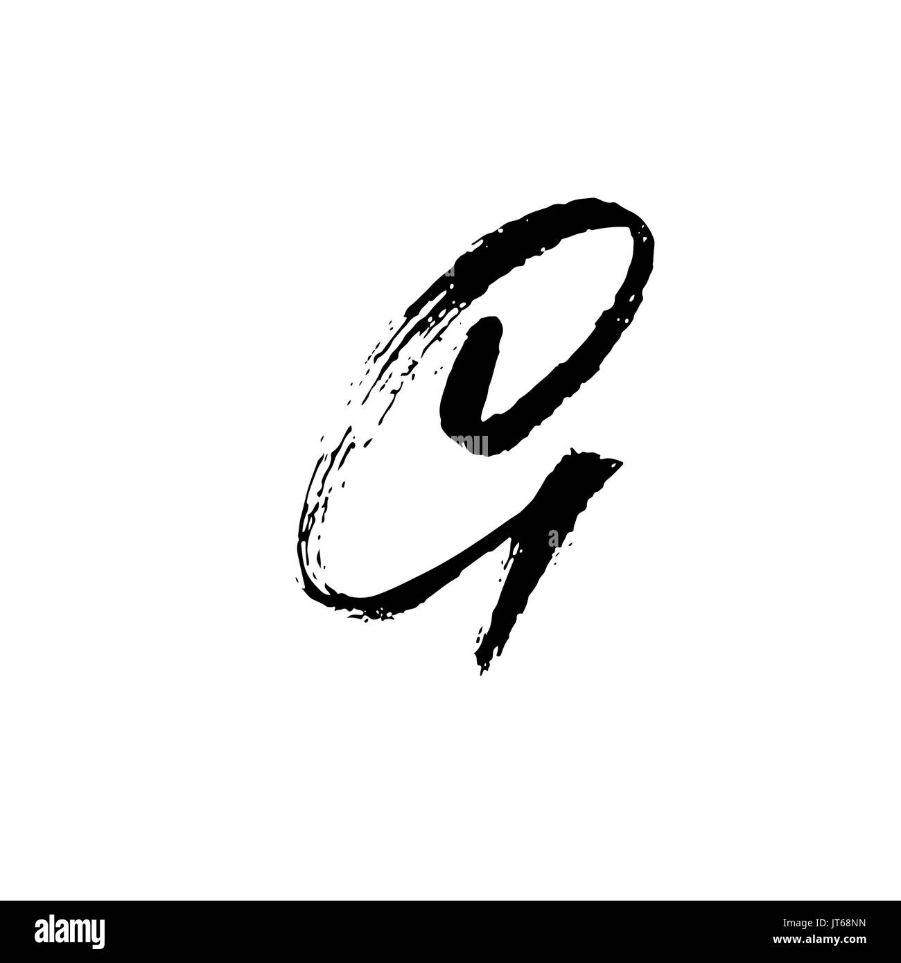 Letter G. Handwritten by dry brush. Rough strokes font. Vector ...