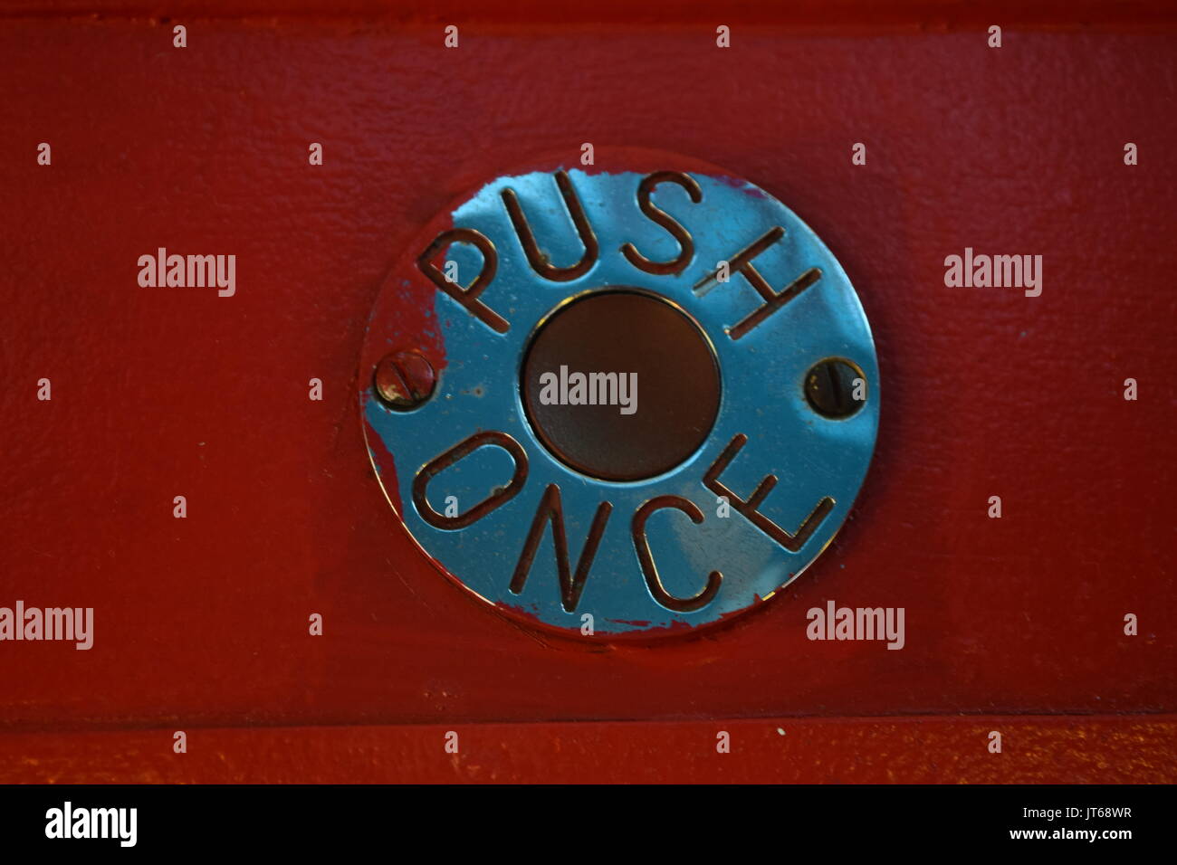 Push Once Button Stock Photo - Alamy