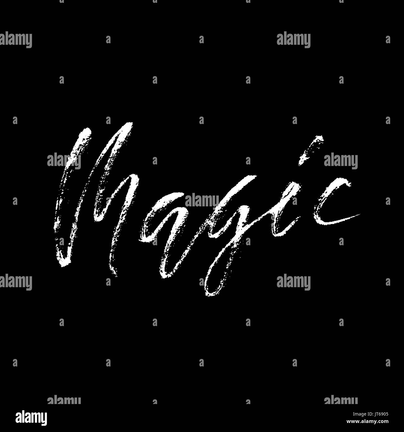 Vector handwritten illustration. Magic word. Modern dry brush lettering ...
