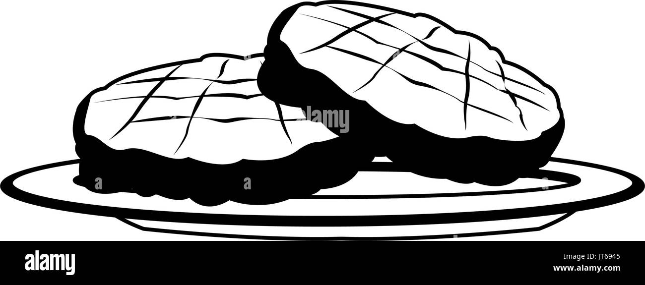 Tasty steak on bbq Black and White Stock Photos & Images - Alamy