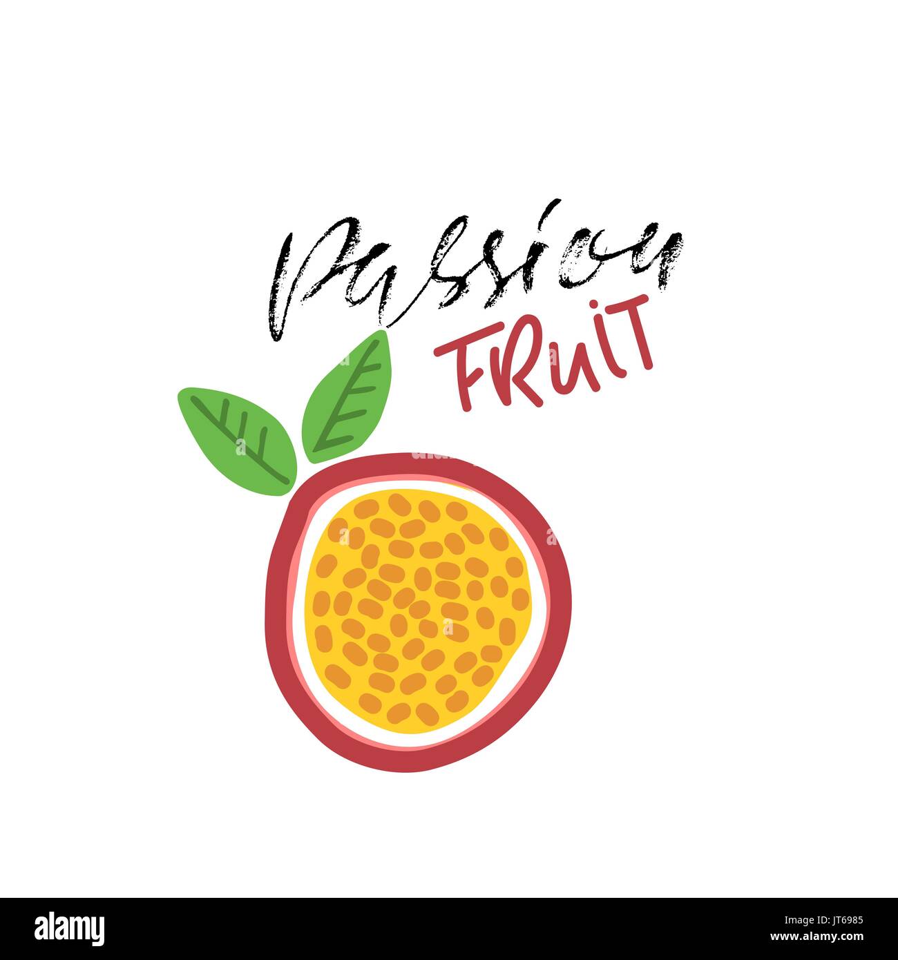 Passion fruit leaf cartoon Stock Vector Images - Alamy