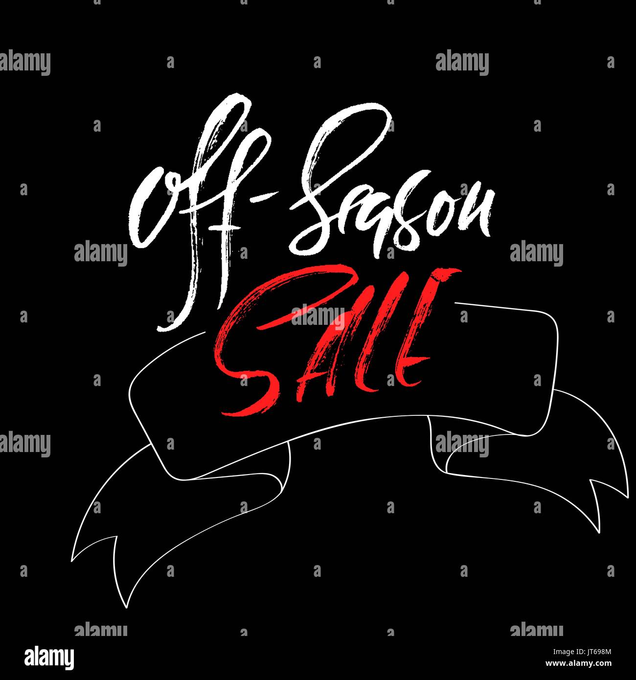 Off-season sale handwritten lettering. Grunge dry brush template ...