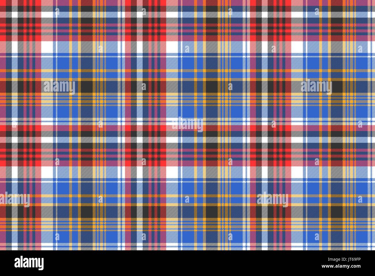 Blue check plaid tartan seamless pattern. Vector illustration Stock ...