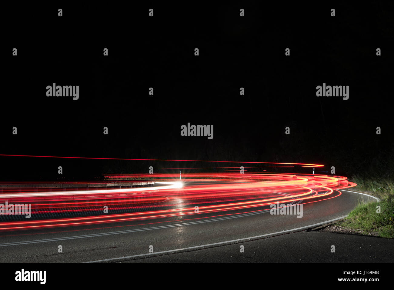 light trails car at night Stock Photo - Alamy