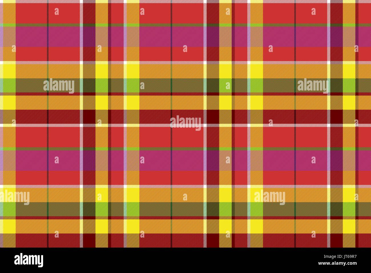 Madras colored plaid diagonal fabric texture seamless pattern. Vector ...
