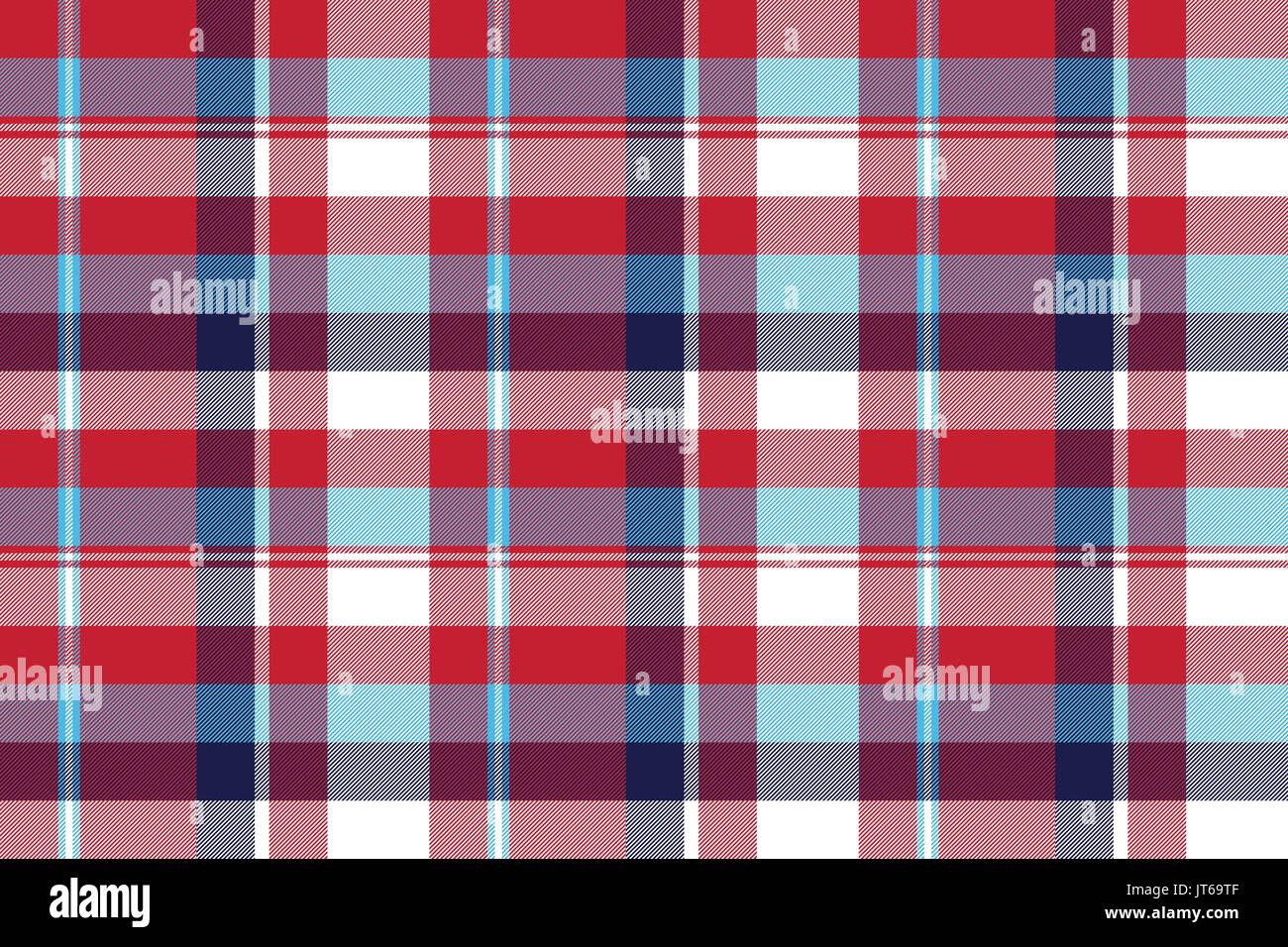 Red check plaid seamless fabric texture. Vector illustration Stock ...