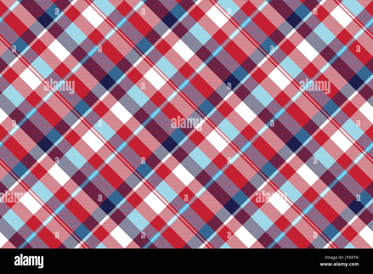 Red check plaid seamless fabric texture. Vector illustration Stock ...