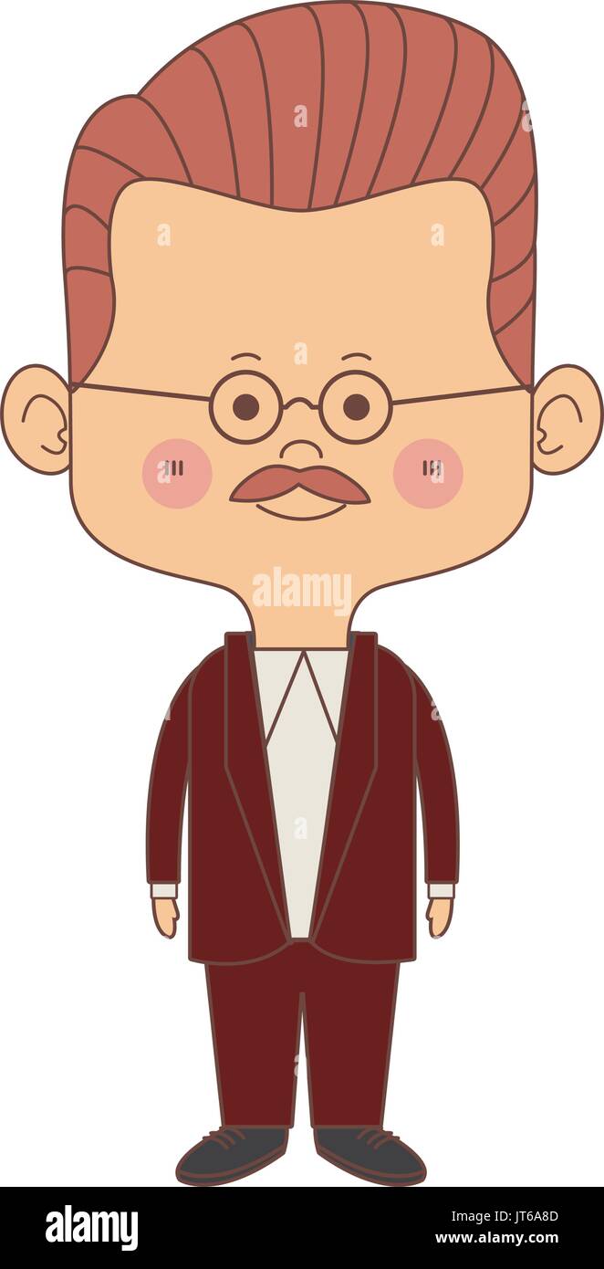 cute man cartoon standing formal clothes character Stock Vector Image ...