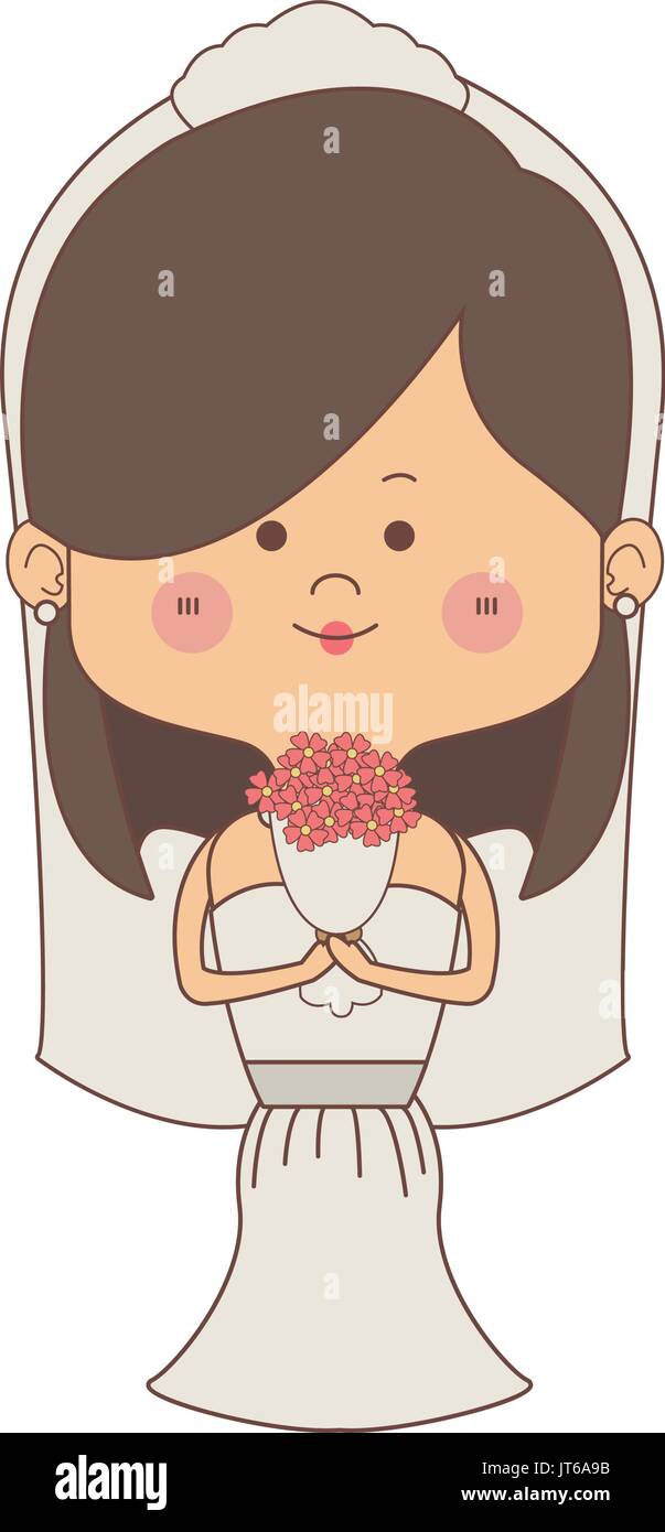 adorable bride lovely marriage cartoon Stock Vector Image & Art - Alamy