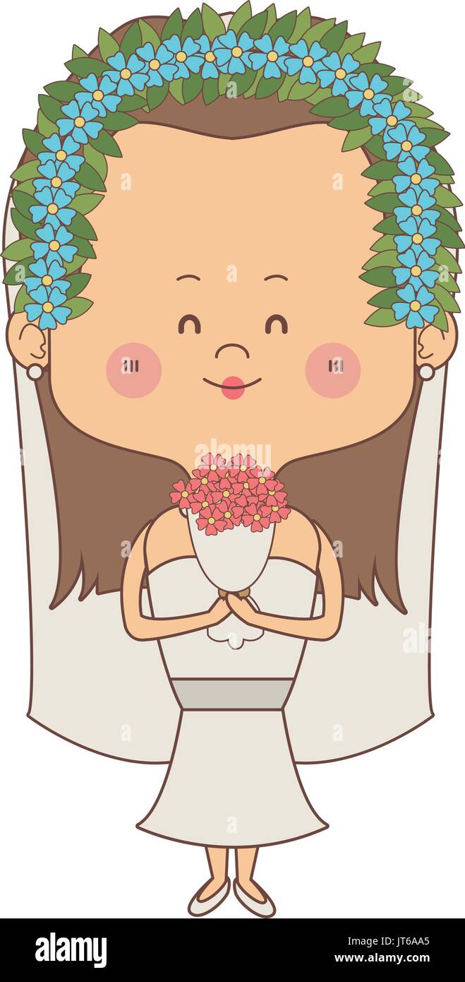adorable bride lovely marriage cartoon Stock Vector Image & Art - Alamy