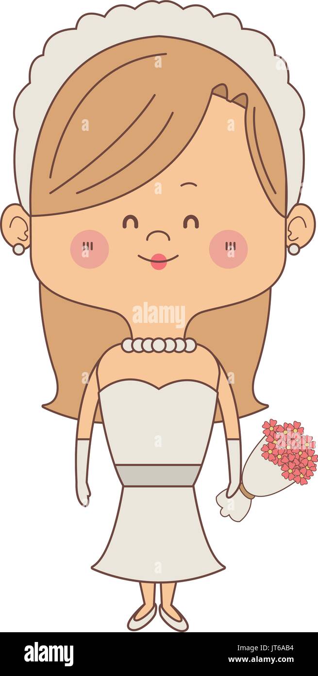 adorable bride lovely marriage cartoon Stock Vector Image & Art - Alamy
