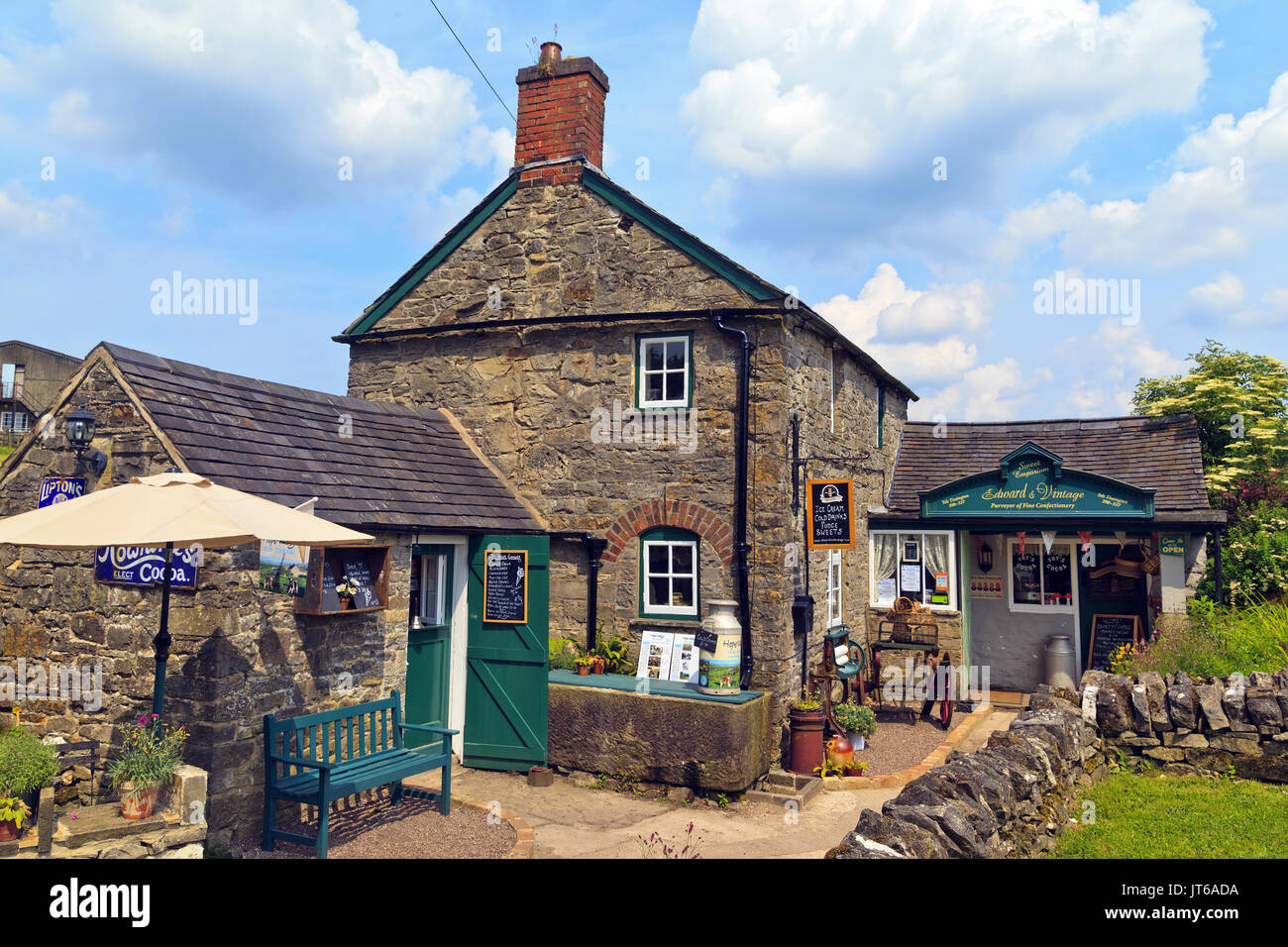 Ice Cream and Sweet Emporium in Tissington Village, Derbyshire Stock ...