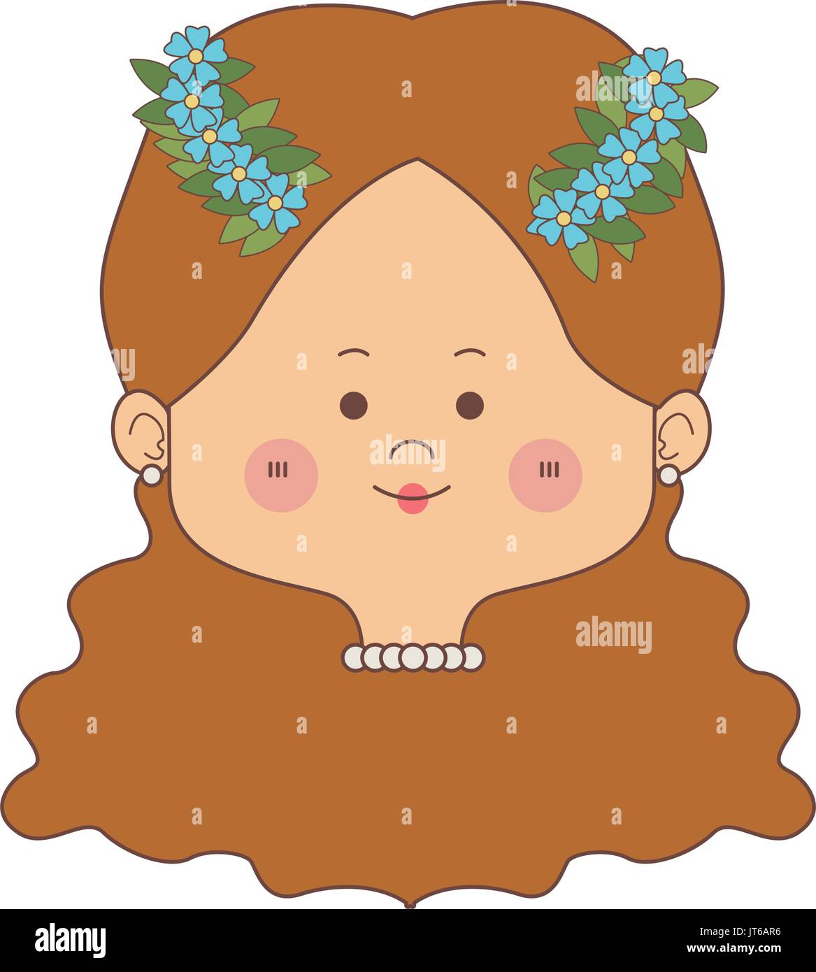 pretty girl face smile female character Stock Vector Image & Art - Alamy