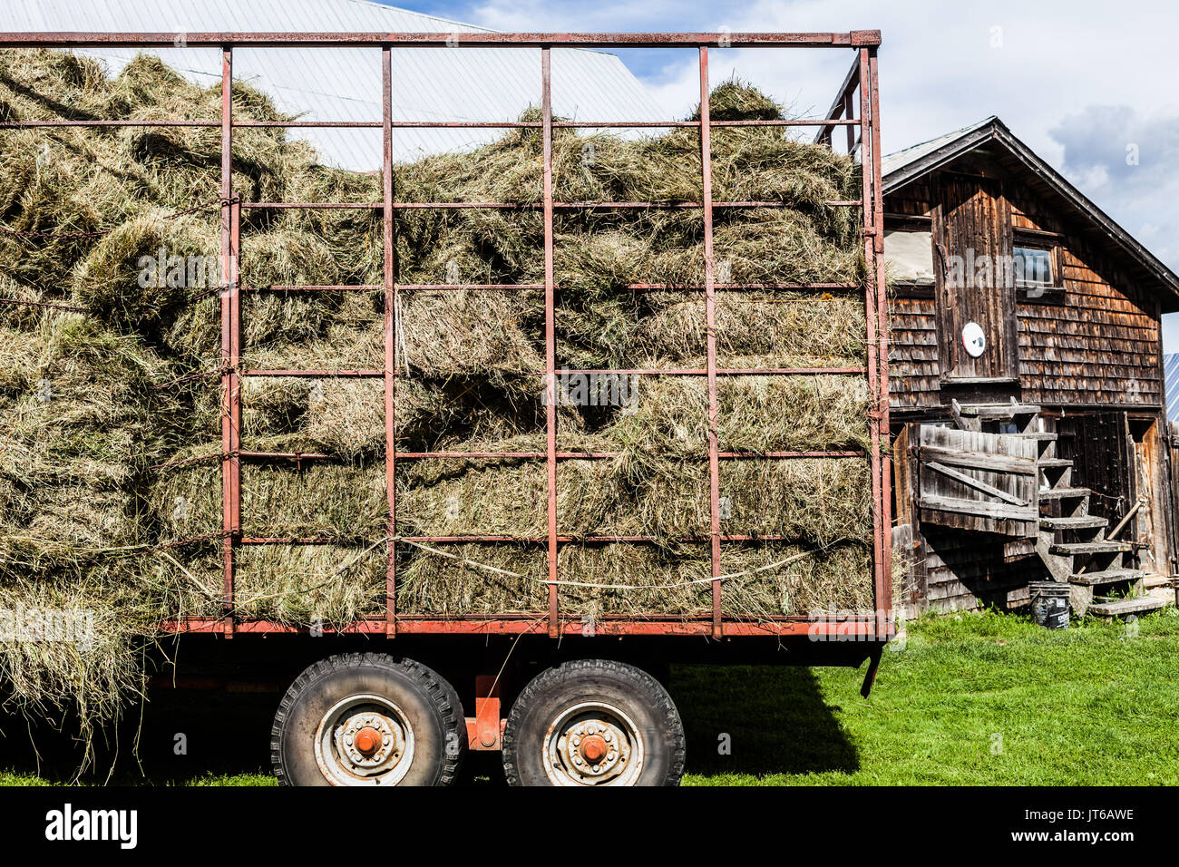 Agriculture farming hay haystack truck hi-res stock photography and ...