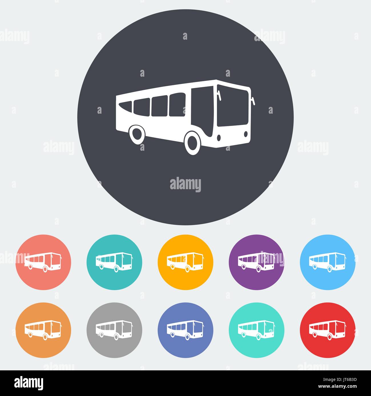 Bus. Single flat icon on the circle. Vector illustration Stock Vector ...