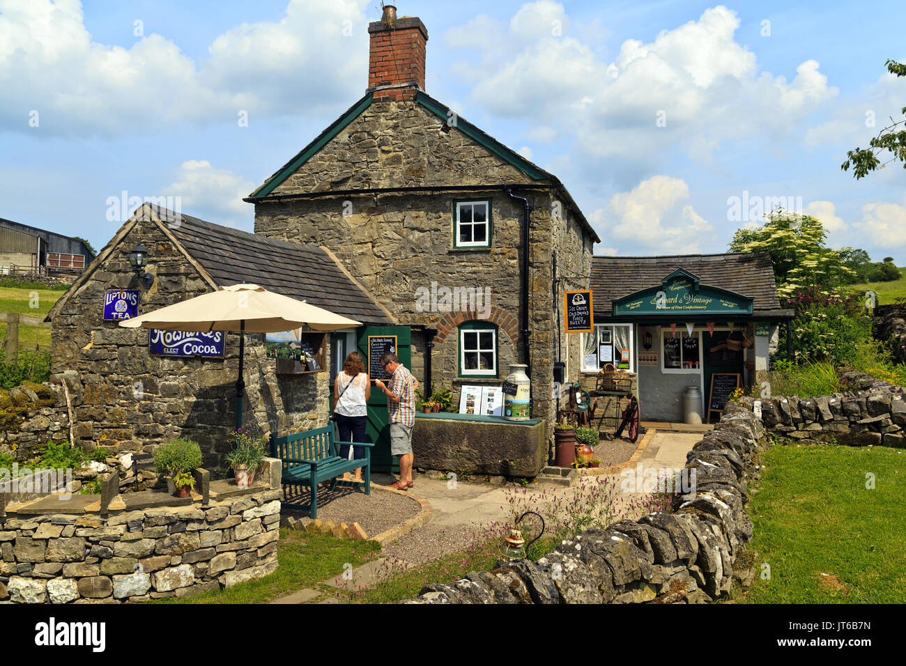 Ice Cream and Sweet Emporium in Tissington Village, Derbyshire Stock ...