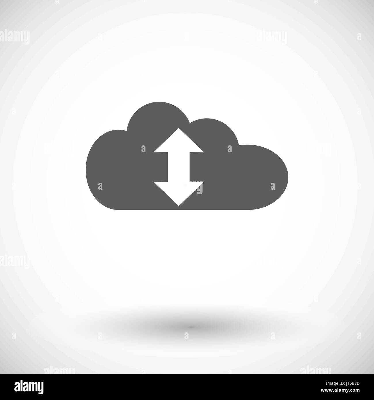 Cloud computing. Single flat icon on white background. Vector ...