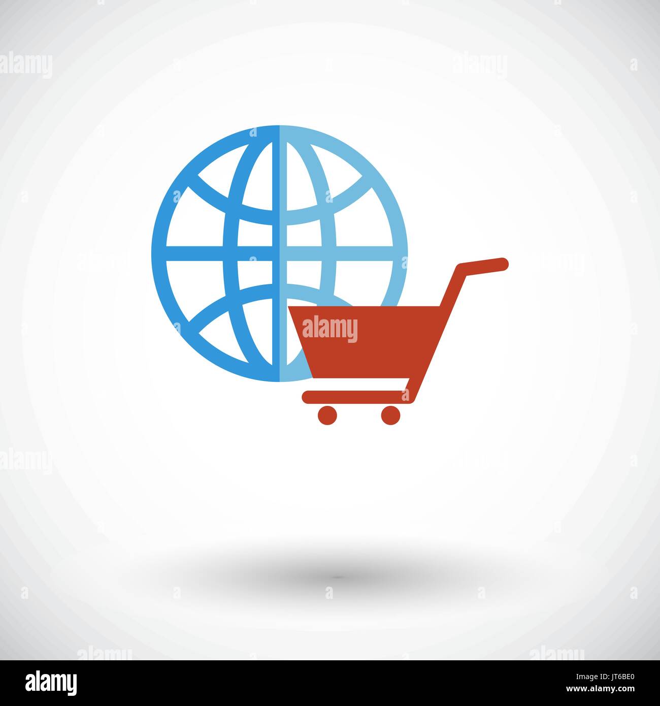 Global shopping. Single flat icon on white background. Vector ...