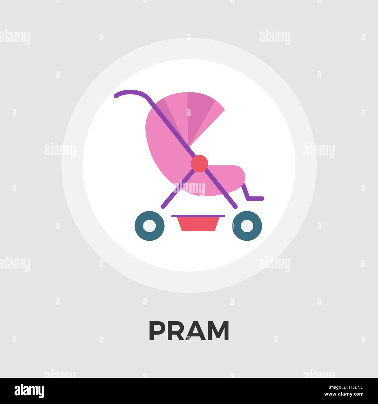Pram icon vector. Flat icon isolated on the white background. Editable ...