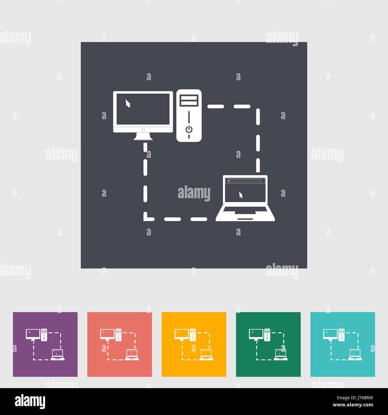 Computer sync single flat icon. Vector illustration Stock Vector Image ...