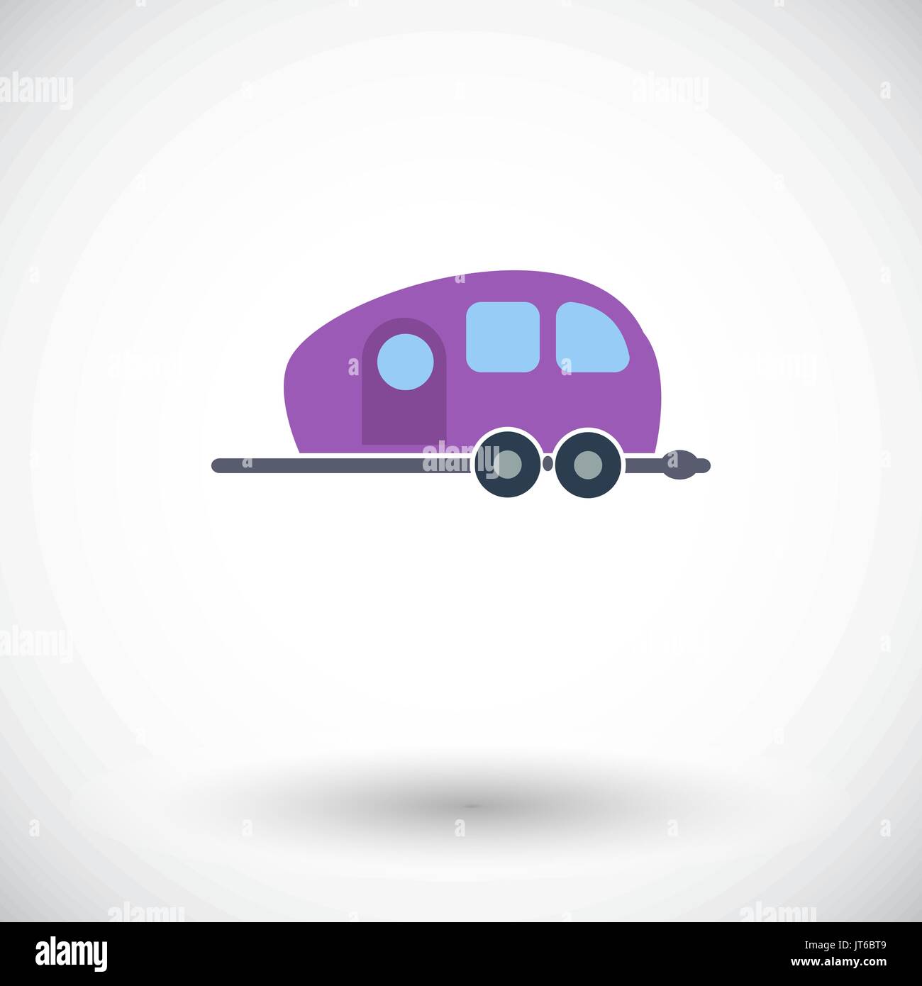Trailer. Single flat icon on white background. Vector illustration ...