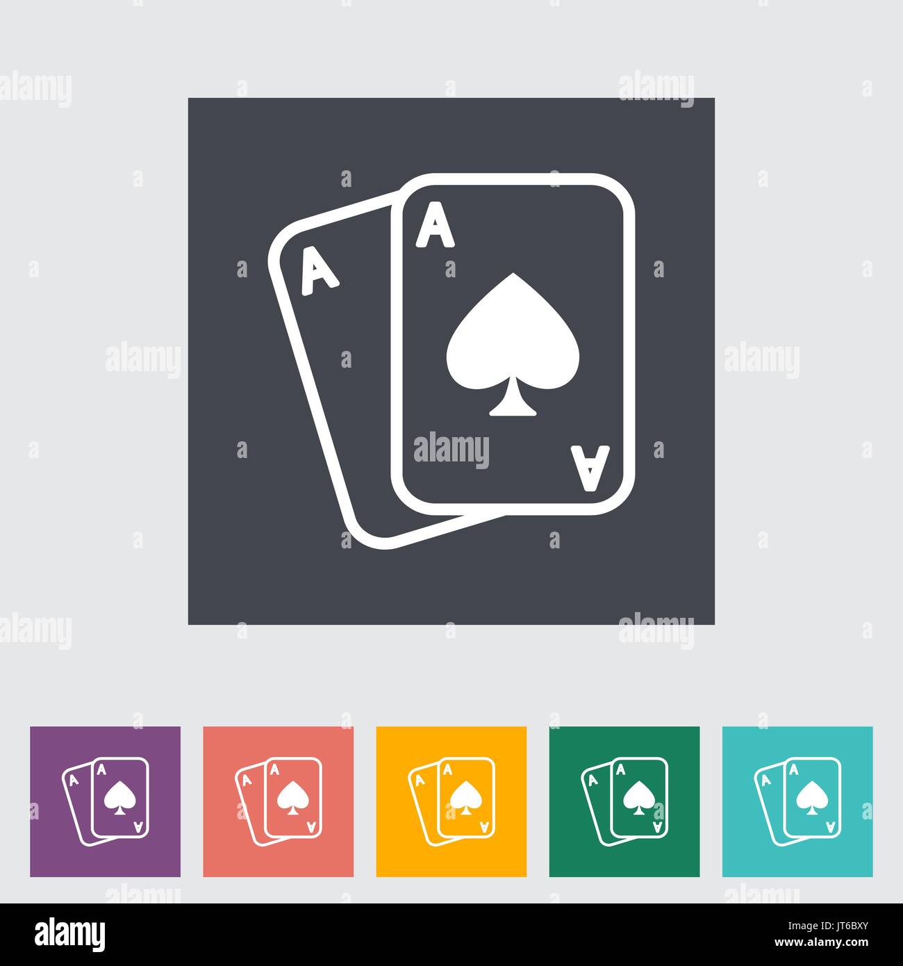 Play card. Single flat icon on the button. Vector illustration Stock ...
