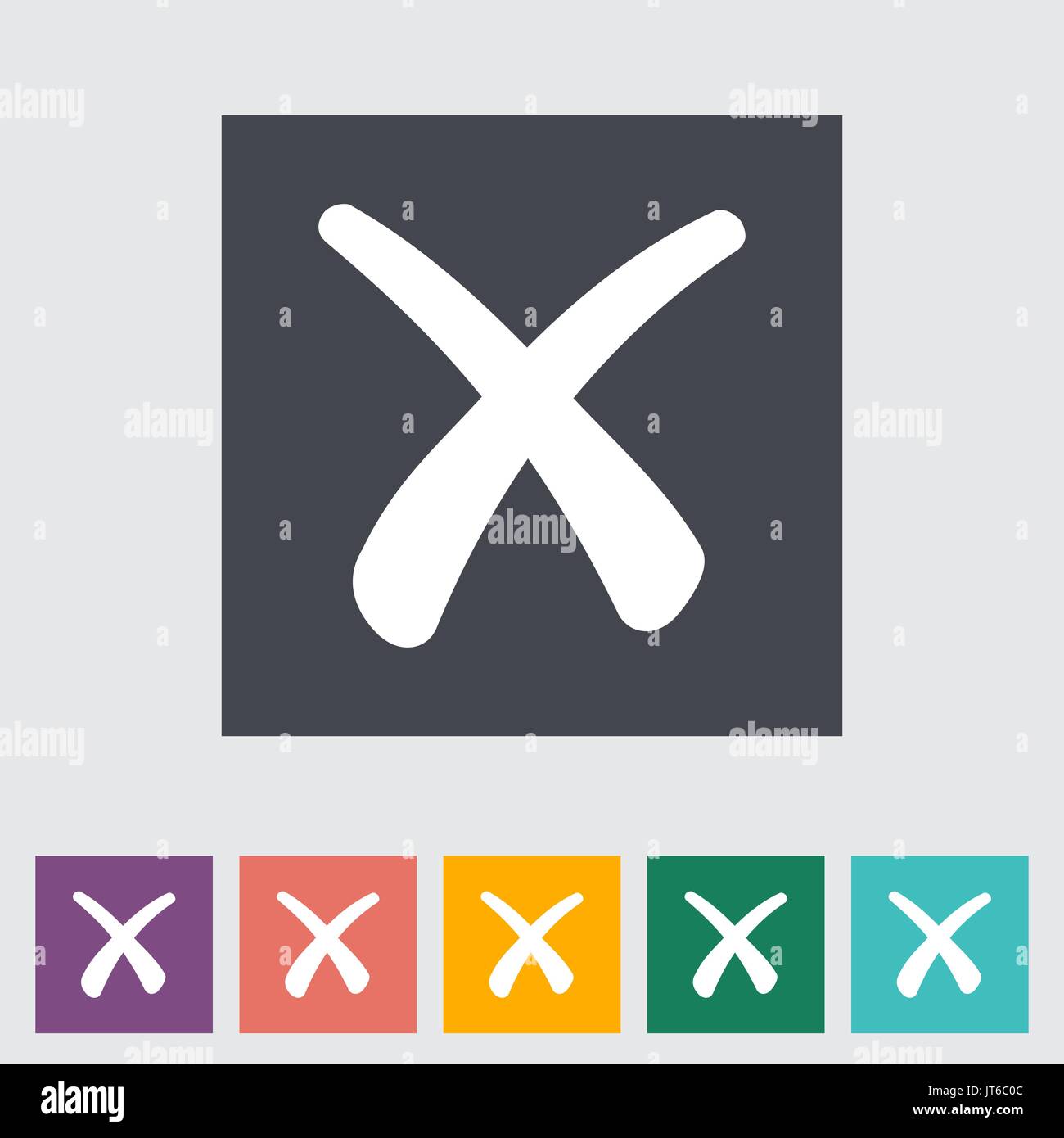 Delete button. Single flat icon. Vector illustration Stock Vector Image ...