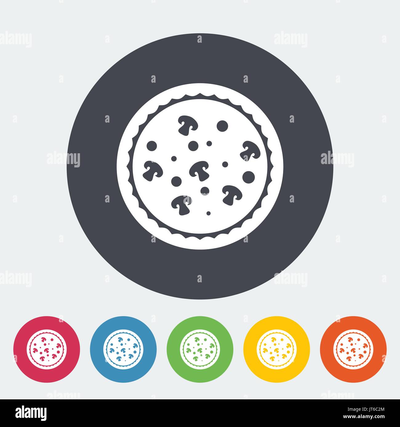 Pizza. Single flat icon on the circle. Vector illustration Stock Vector ...