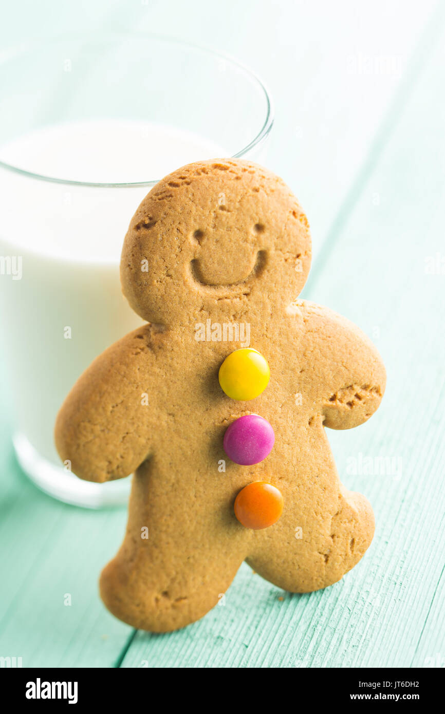 Gingerbread man cookie milk hi-res stock photography and images - Alamy