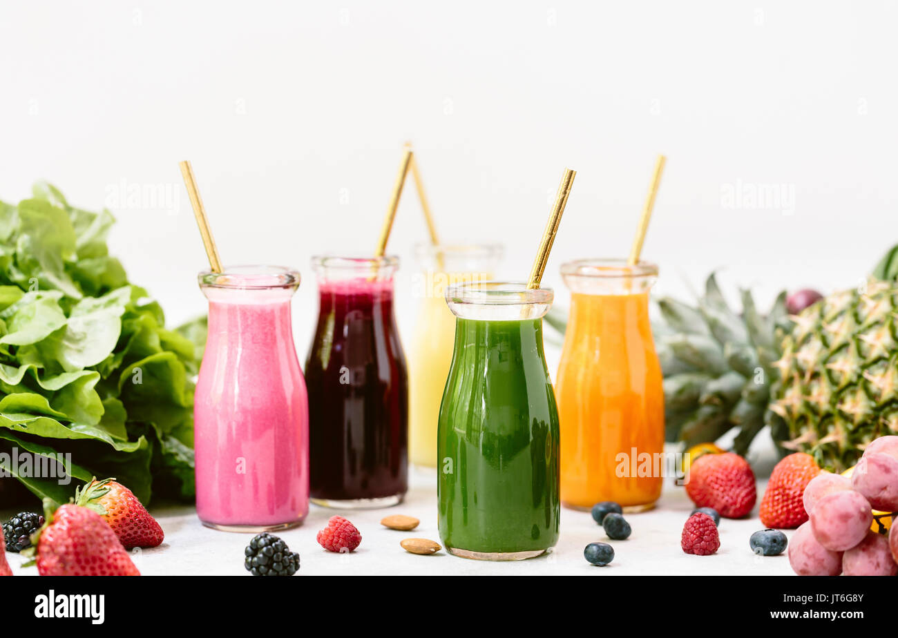 Fresh colorful smoothies Stock Photo - Alamy