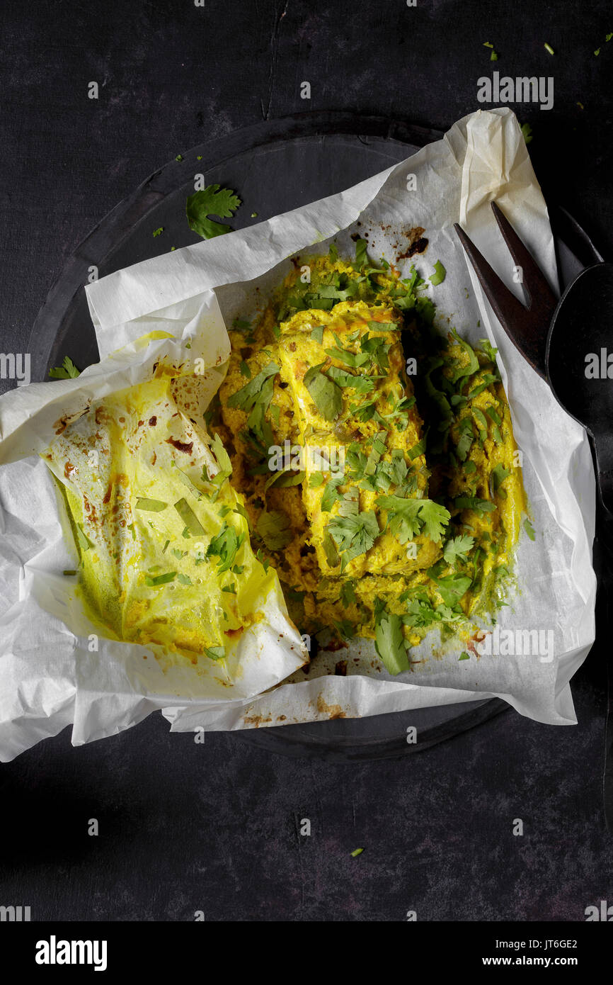 Fish In Parchment Paper Stock Photo - Alamy