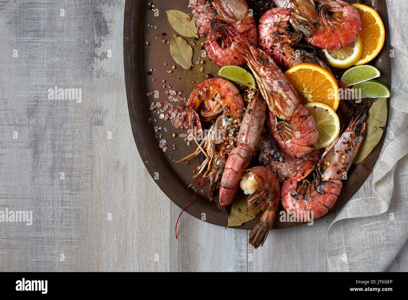 Cooked red shrimp on a light background Stock Photo - Alamy
