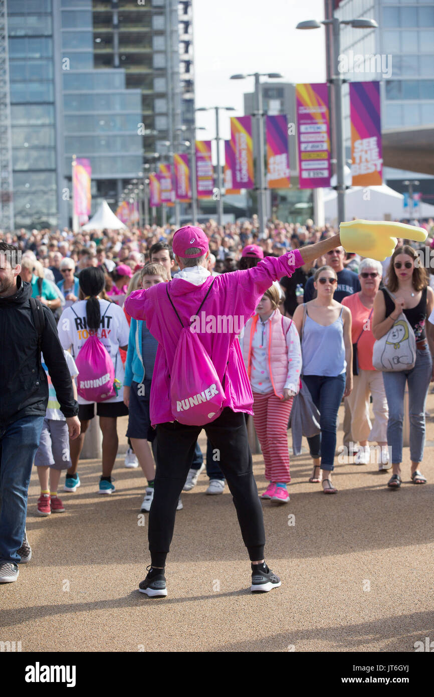 SPORTS FANS ARRIVING AT THE LONDON STADIUM FOR THE IAAF World Athletics ...