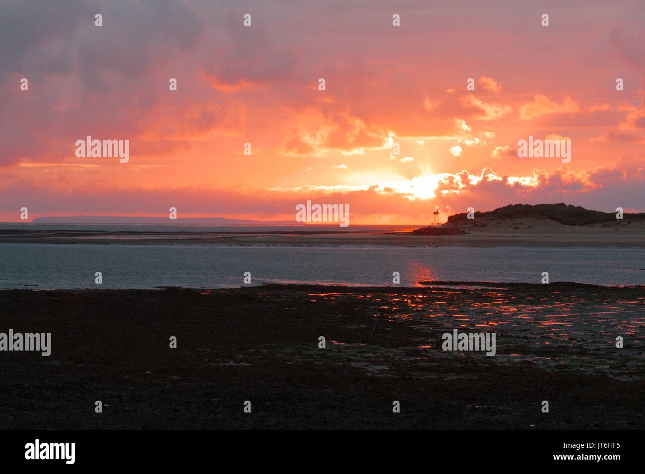 A dramatic sunset scene from the Bideford Bay Taw and Torridge river ...