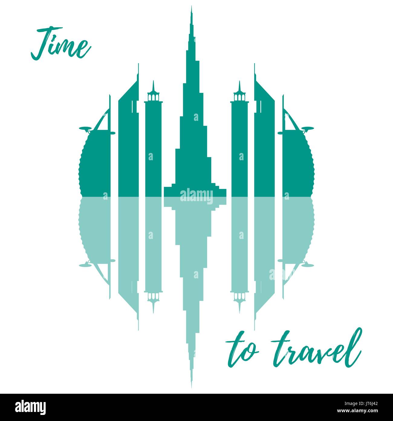 Vector illustration of United Arab Emirates skyscrapers silhouette ...