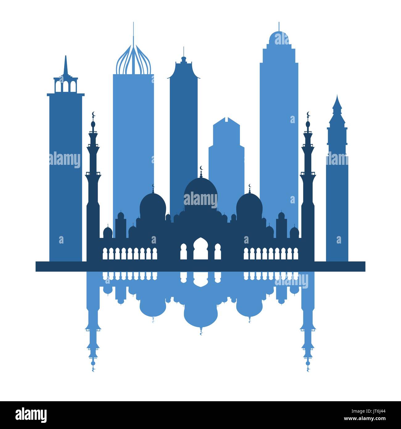 Vector illustration of United Arab Emirates skyscrapers silhouette ...