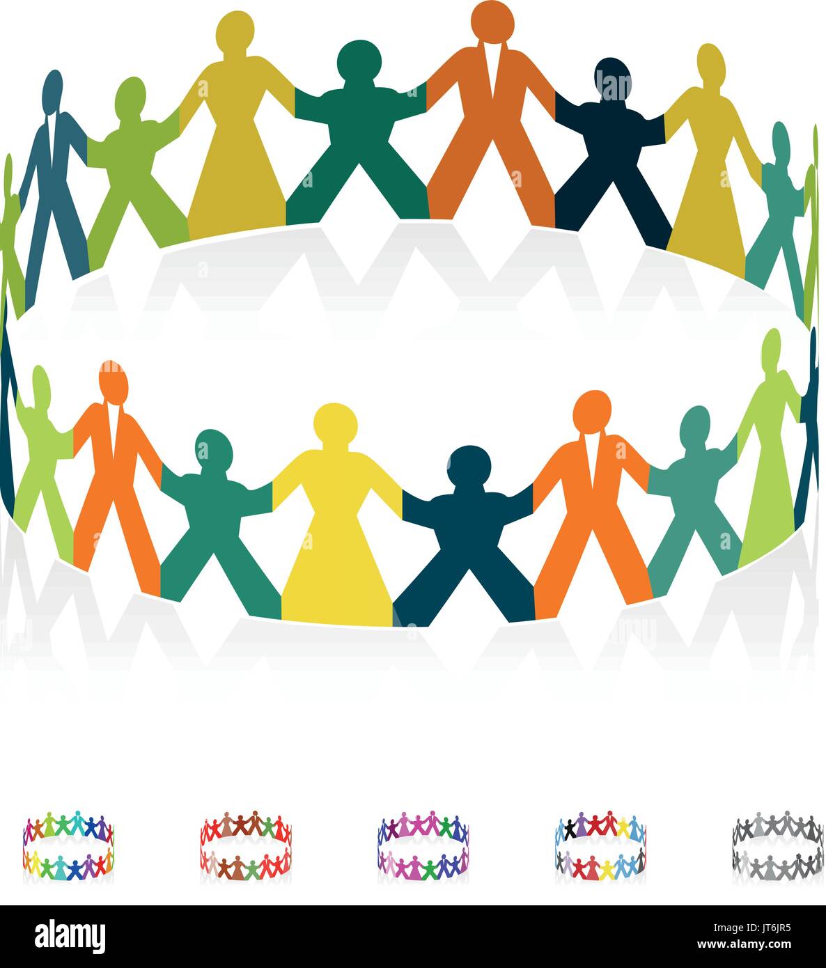 Linked Hands Circle Stock Vector Images - Alamy