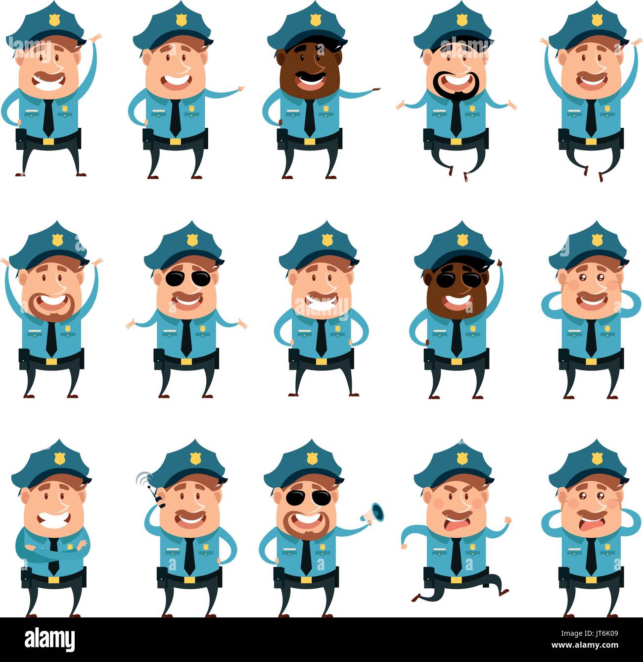 Set of flat police men icons Stock Vector Image & Art - Alamy