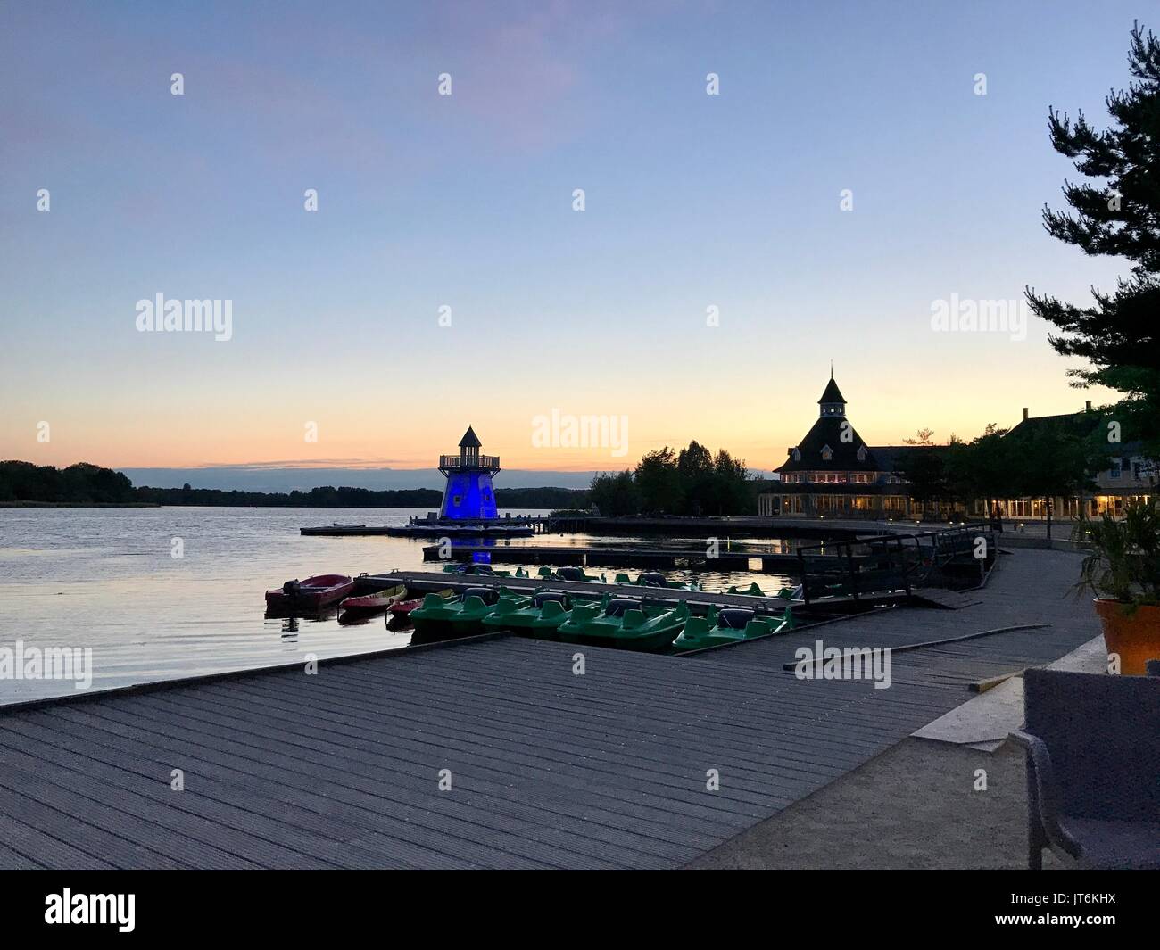 Quay at Centre Parcs, Chamouille Stock Photo - Alamy