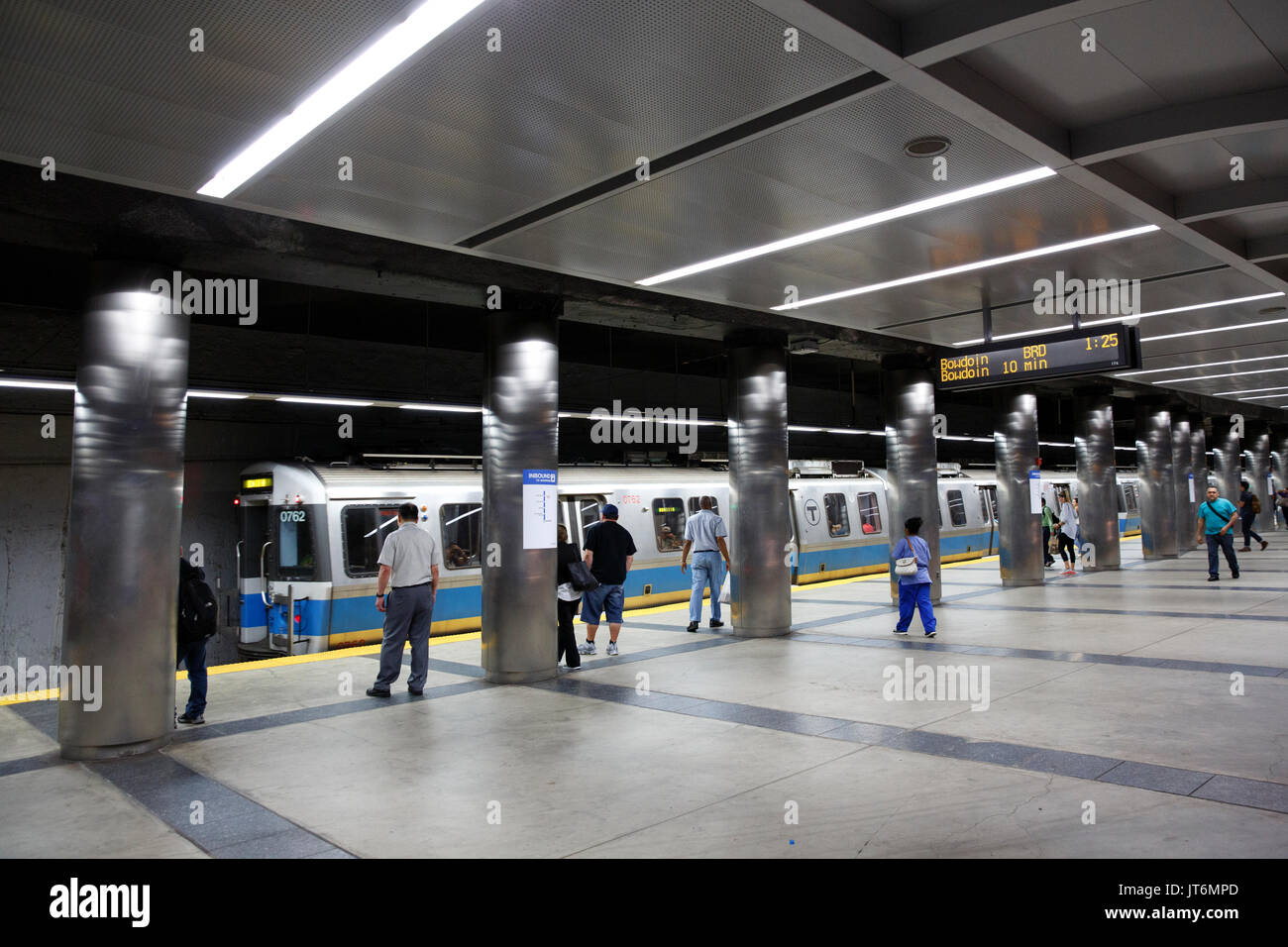 People on the subway train station platform at Maverick on the Blue ...