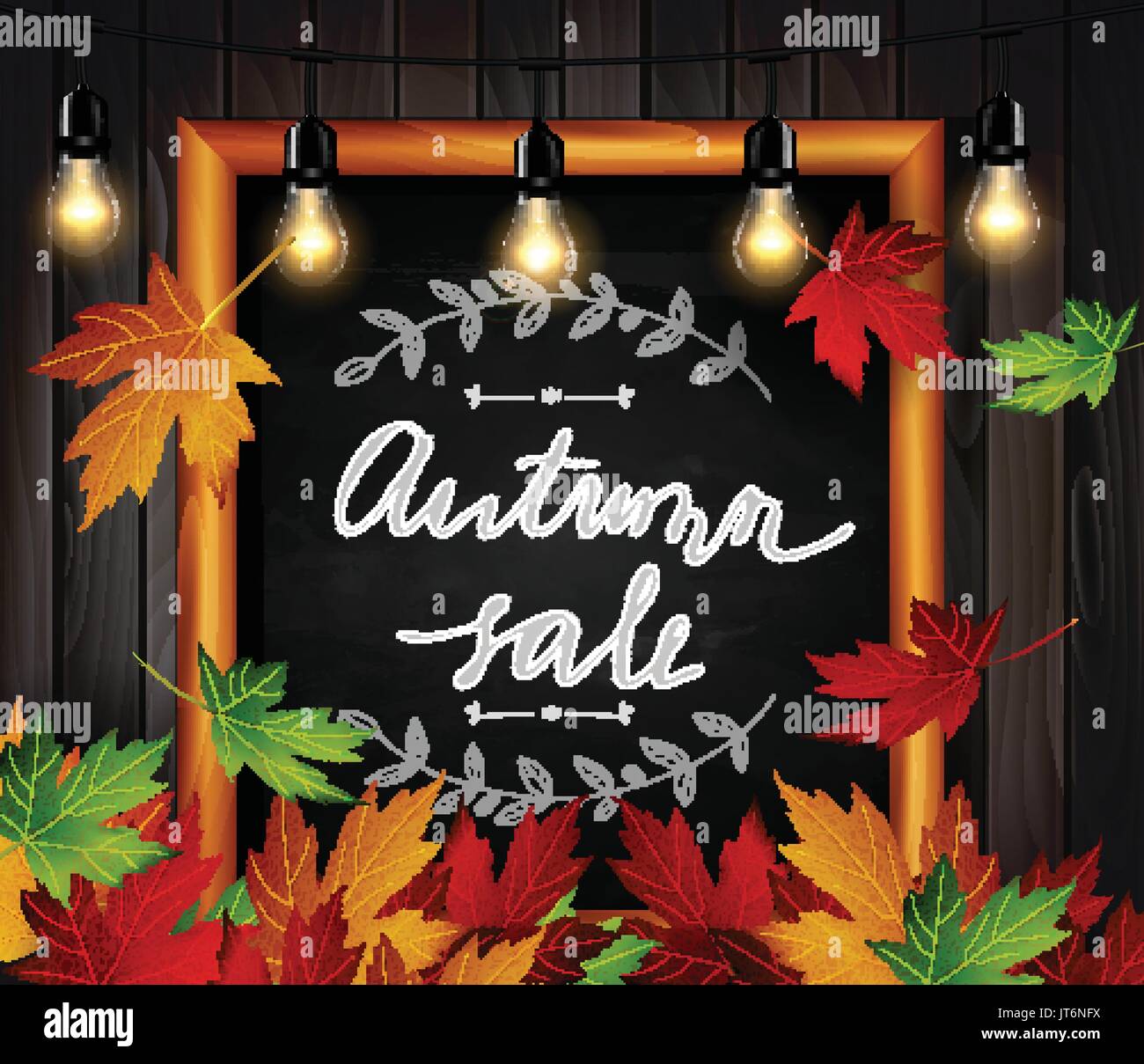 Chalkboard with autumn leaves Stock Vector Image & Art - Alamy