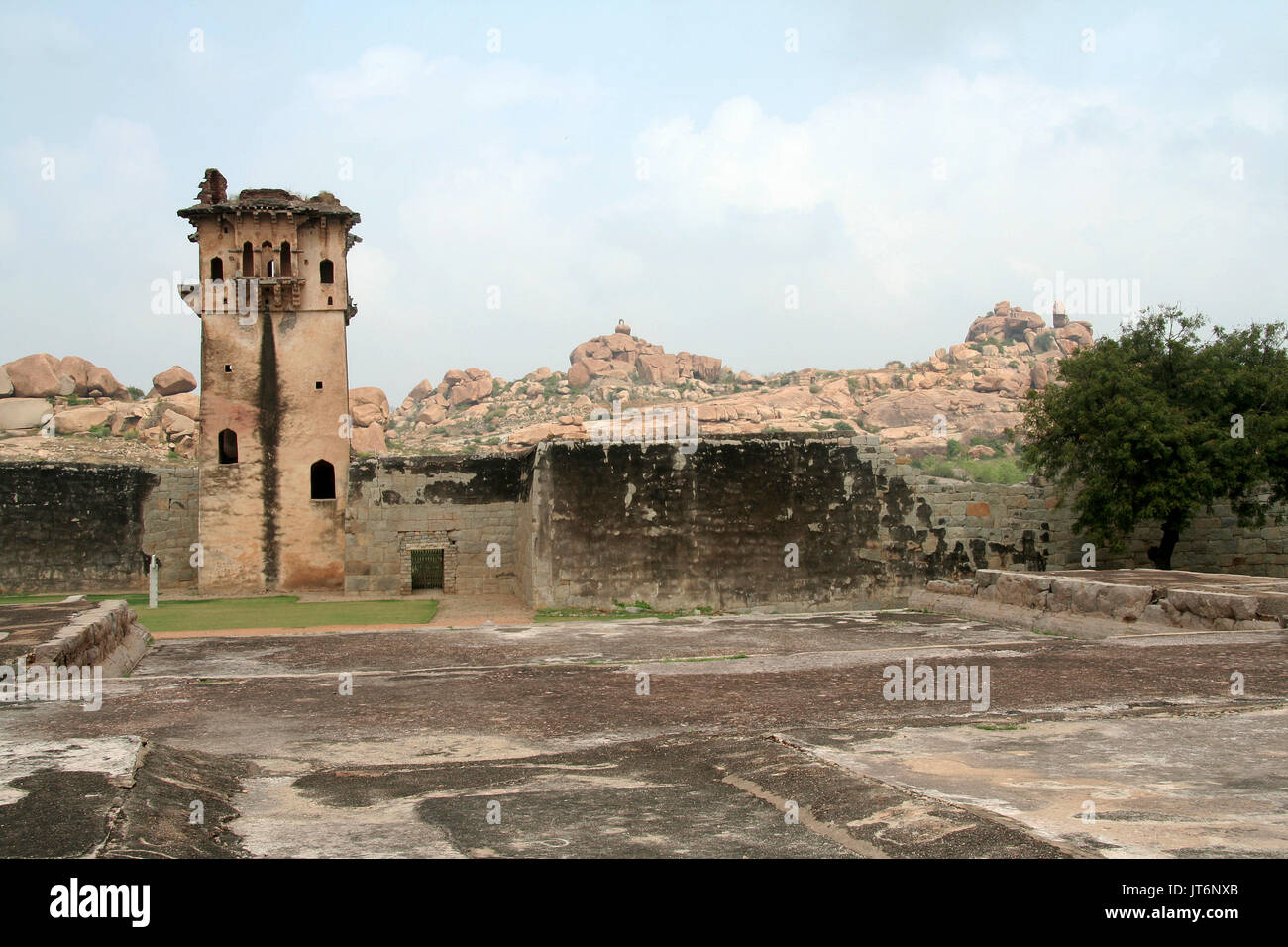 Historic Watch Tower on the compound of Lotus Mahal at Hampi, Karnataka ...