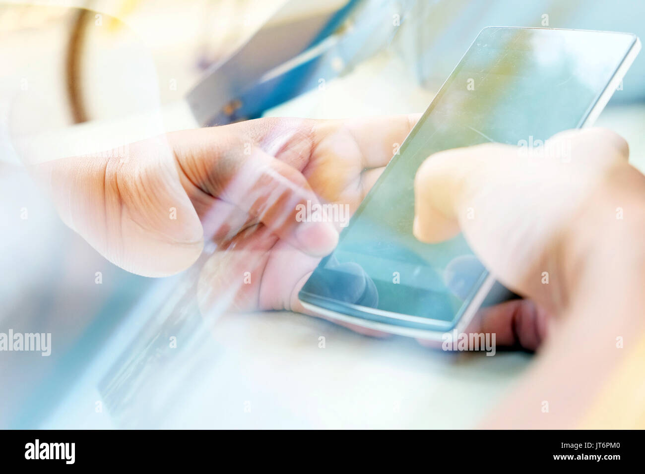 Using smartphone, Communication technology Stock Photo - Alamy