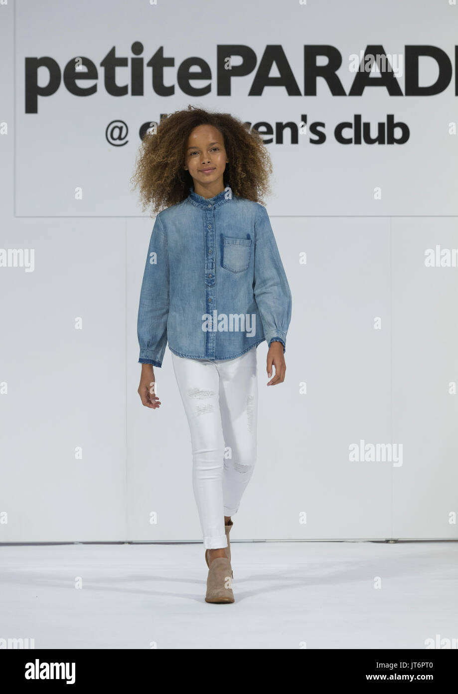 New York, NY USA - August 7, 2017: Young model walks runway for ag kids ...