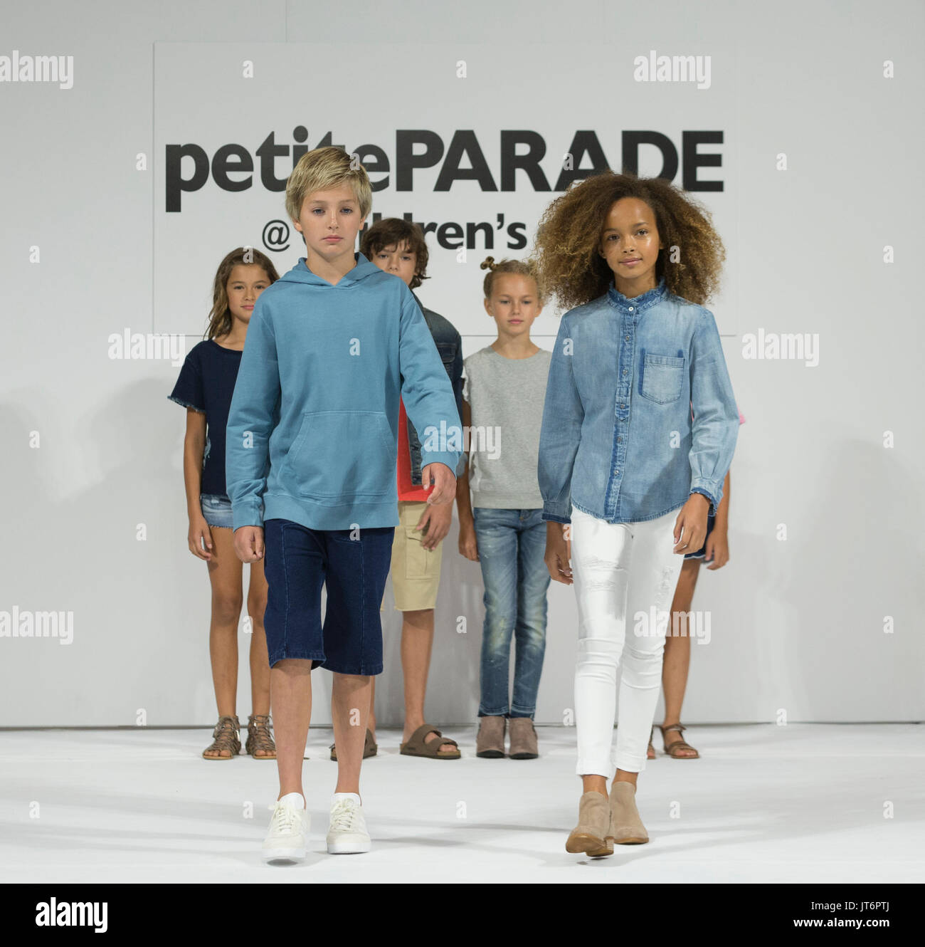 New York, NY USA - August 7, 2017: Young model walks runway for ag kids ...