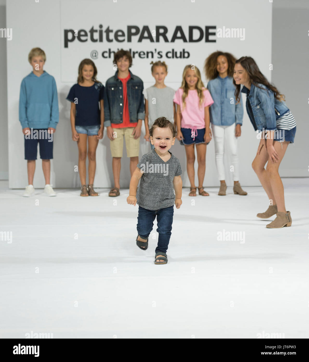 New York, NY USA - August 7, 2017: Young model walks runway for ag kids ...