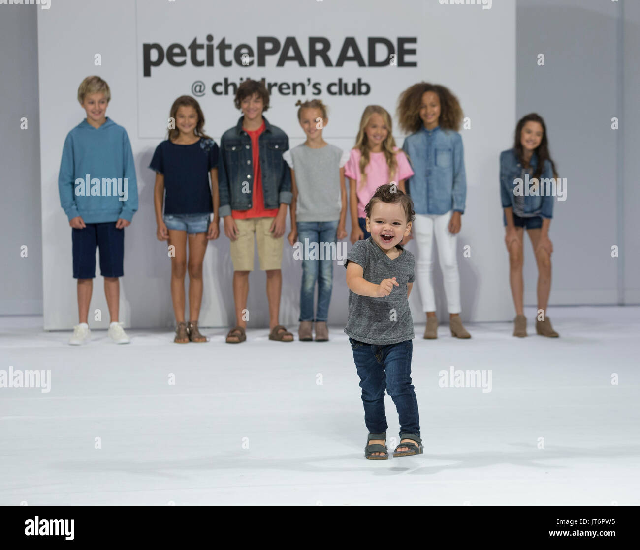 New York, NY USA - August 7, 2017: Young model walks runway for ag kids ...