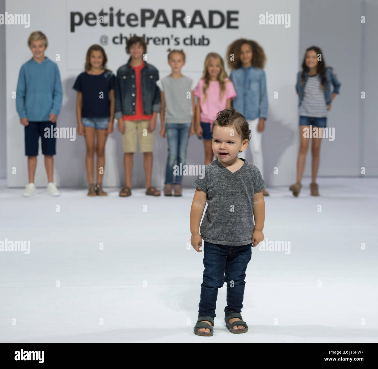 New York, NY USA - August 7, 2017: Young model walks runway for ag kids ...