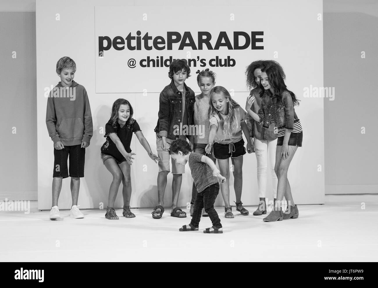 New York, NY USA - August 7, 2017: Young model walks runway for ag kids ...