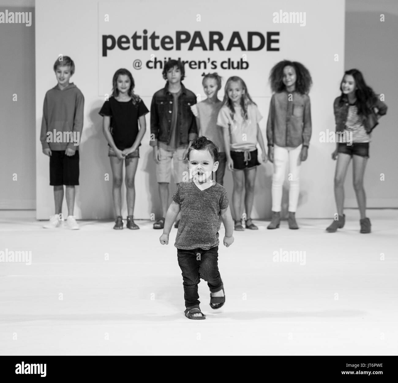 New York, NY USA - August 7, 2017: Young model walks runway for ag kids ...